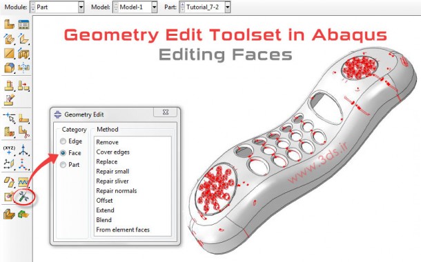 کاربرد جعبه‌ابزار Geometry Edit نرم‌افزار آباکوس در اصلاح سطوح