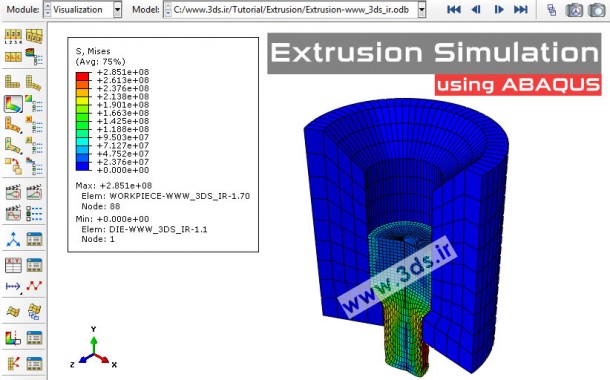 تحلیل فرآیند اکستروژن در آباکوس:آنالیز کوپل حرارتی-مکانیکی
